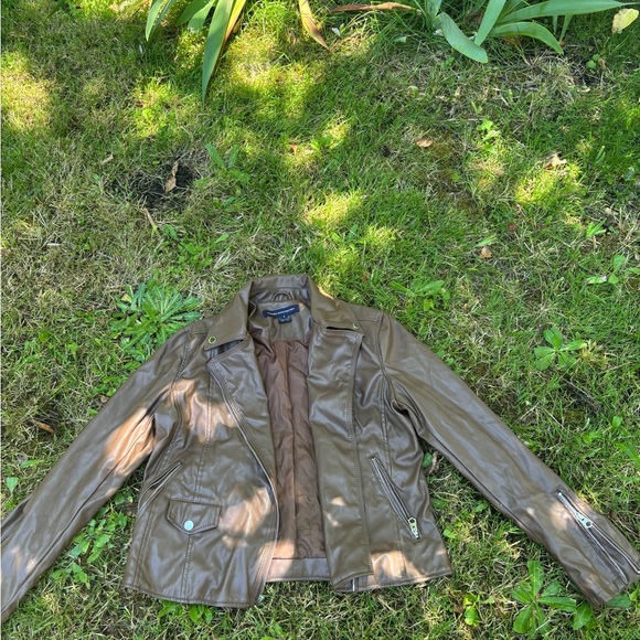 French Connection | Jackets & Coats | French Connection Brown Leather ...